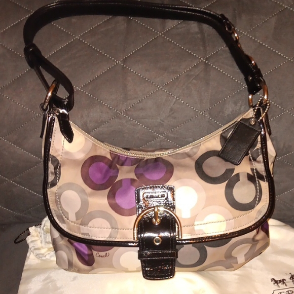 Coach | Bags | Coach Multicolor Optic C Convertible Leather Shoulder ...